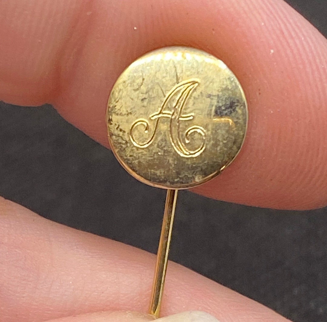 Vintage Letter A Initial Stick Pin - Etsy