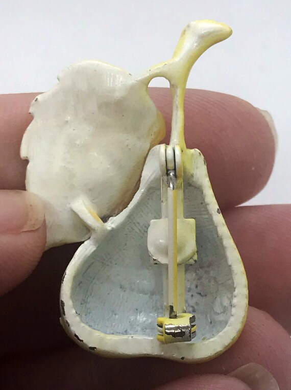 Vintage Pear Pin with Enamel - Gem