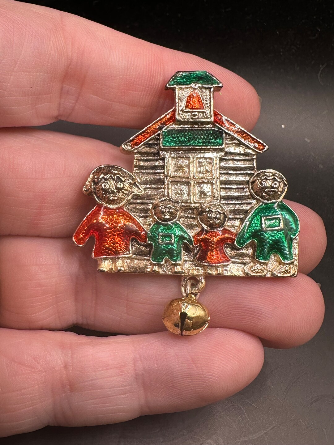 Vintage Church Family Pin With Bell - Etsy