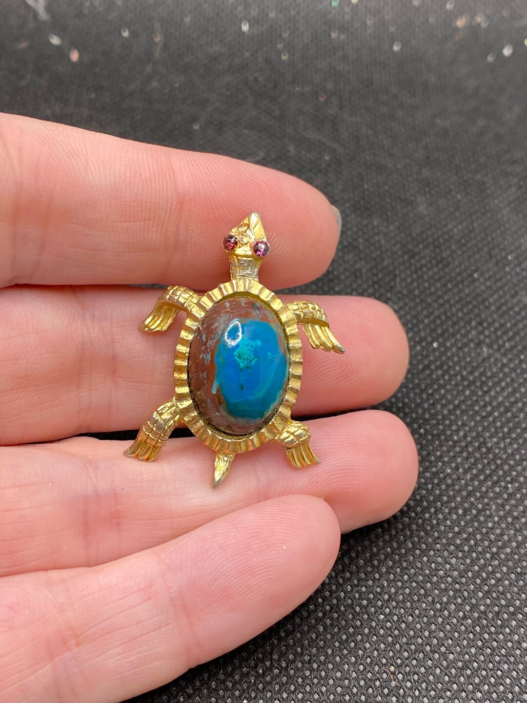 Vintage Turtle Pin - Etsy