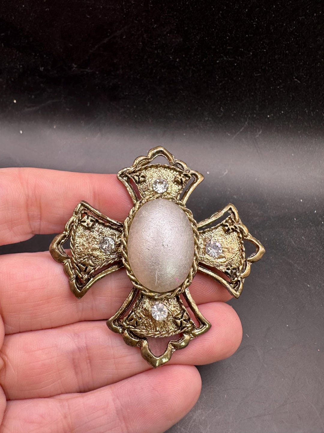 Vintage Large Royal Renaissance Pin Statement Piece Faux Pearl and ...