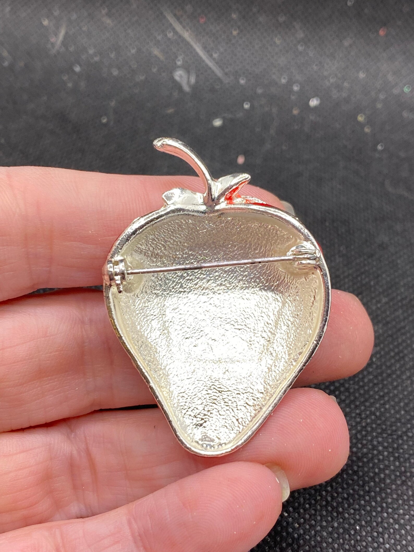 Vintage Enamel Strawberry Pin - Etsy