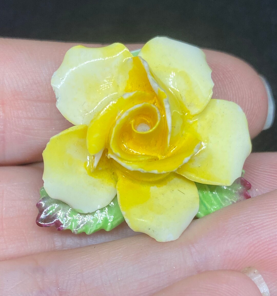Vintage Flower Pin by Denton China From England - Etsy