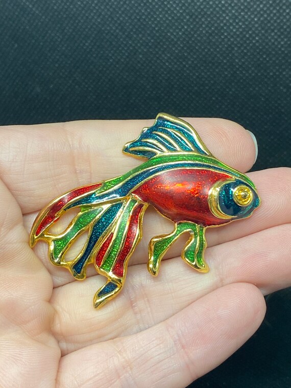 vintage angel fish fighting - Gem