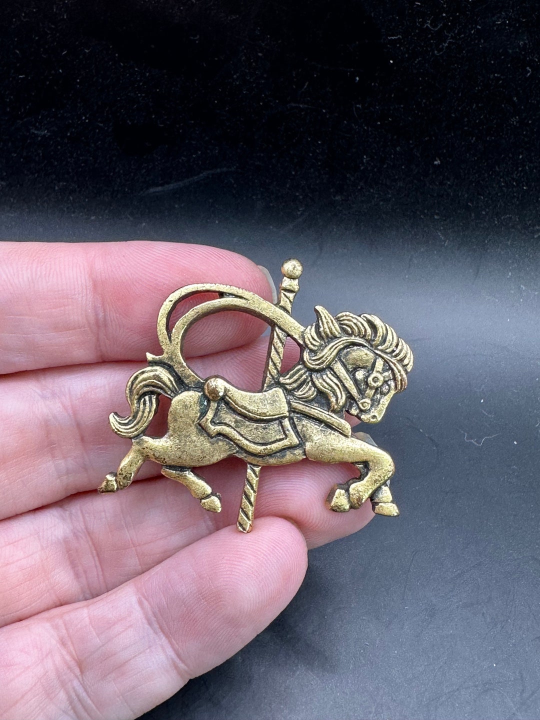 Vintage Carousel Horse Pin - Etsy