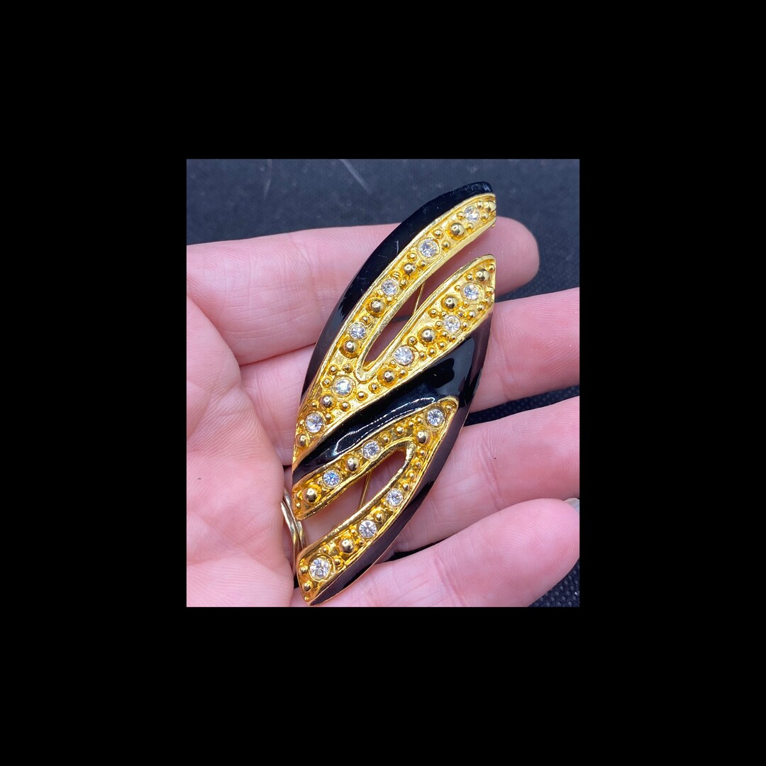 Vintage Art Deco Style Rhinestone Pin - Etsy