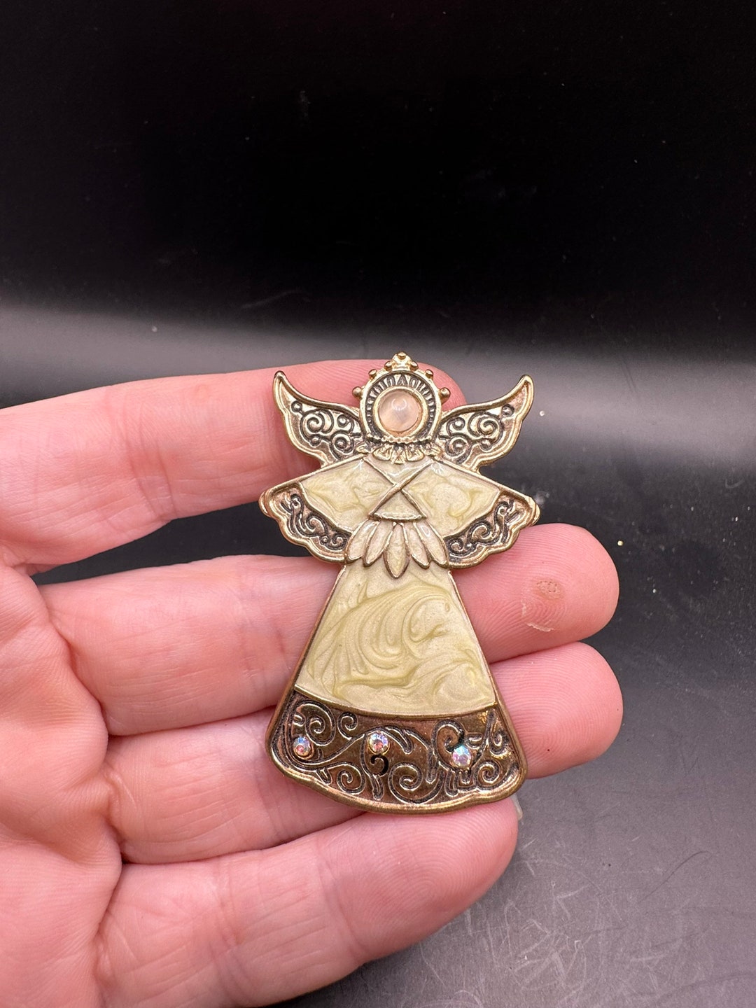 Vintage Enamel Angel Pin Marked KC Kenneth Cole - Etsy