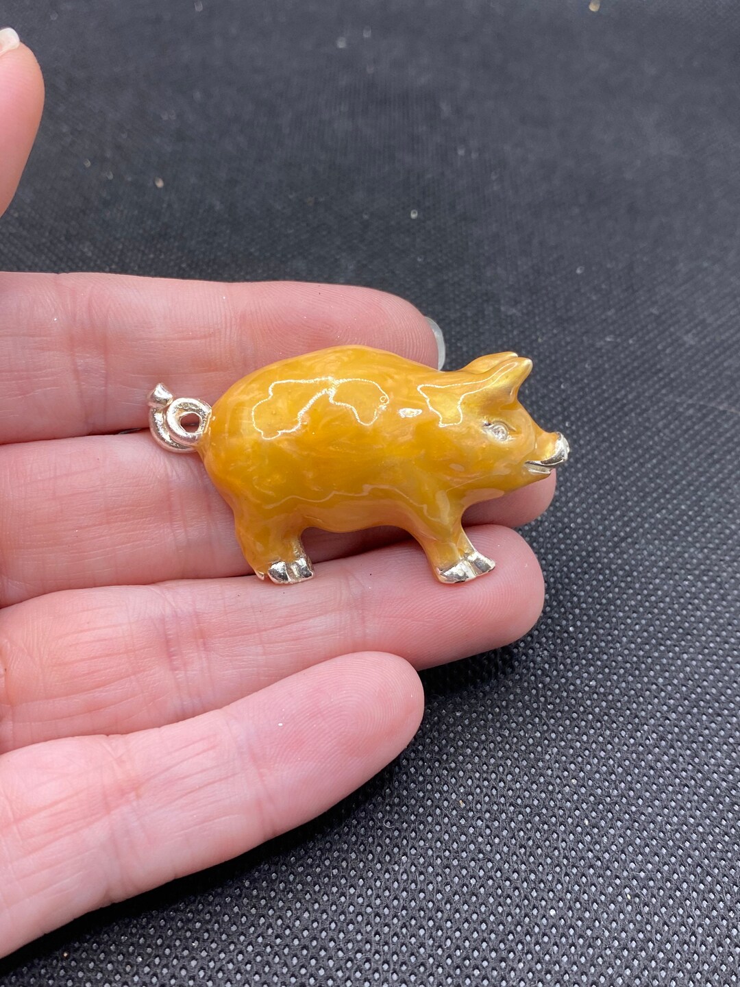 Vintage Enamel Pig Pin Farm - Etsy