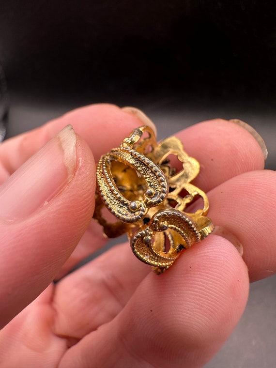 Vintage Victorian Style Scrollwork Faux Pearl Adjusta… - Gem