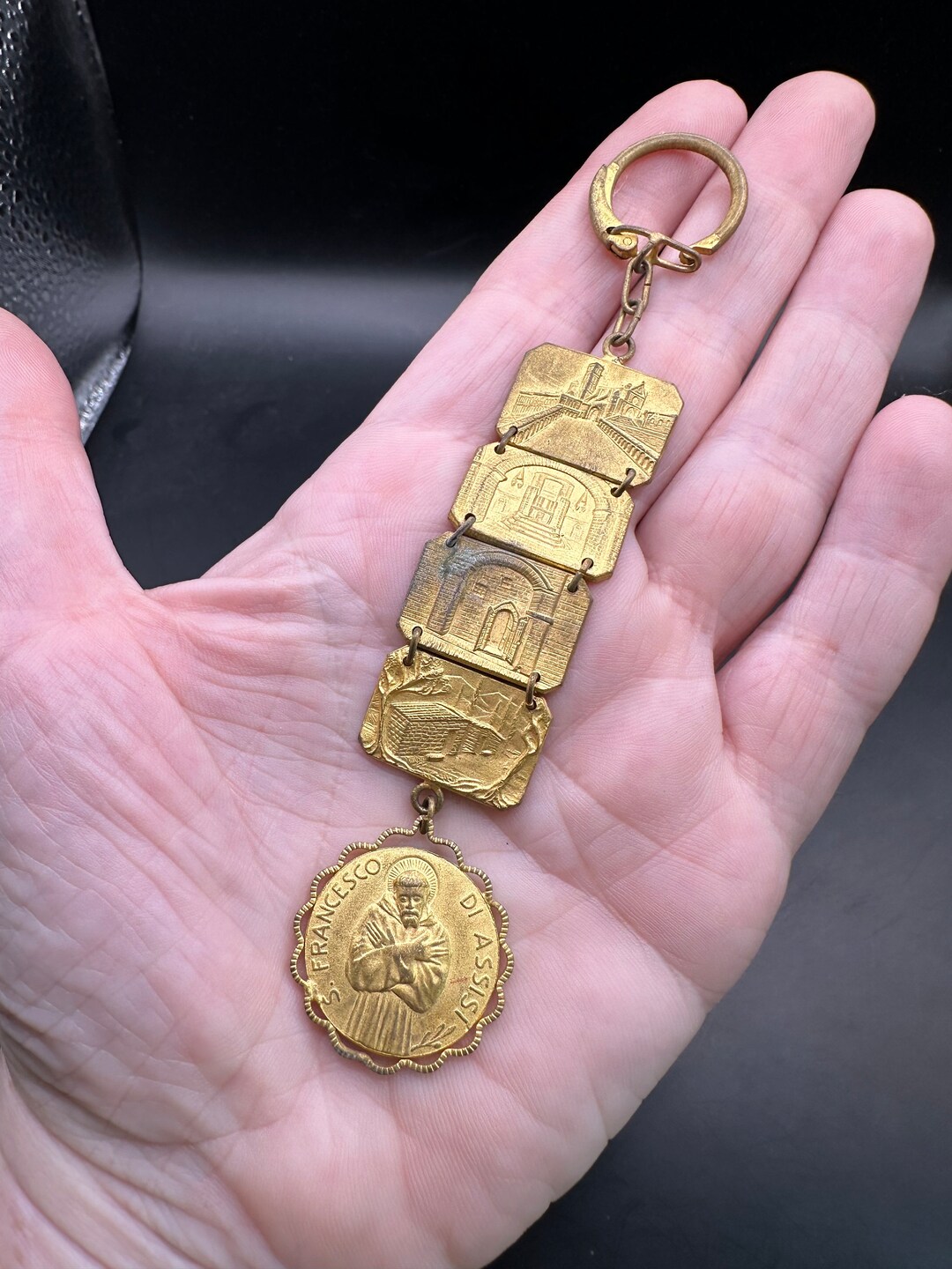 Vintage Religious Souvenir Rome Italy Keychain With Saint Francesco - Etsy