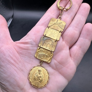 Vintage Religious Souvenir Rome Italy Keychain With Saint Francesco - Etsy