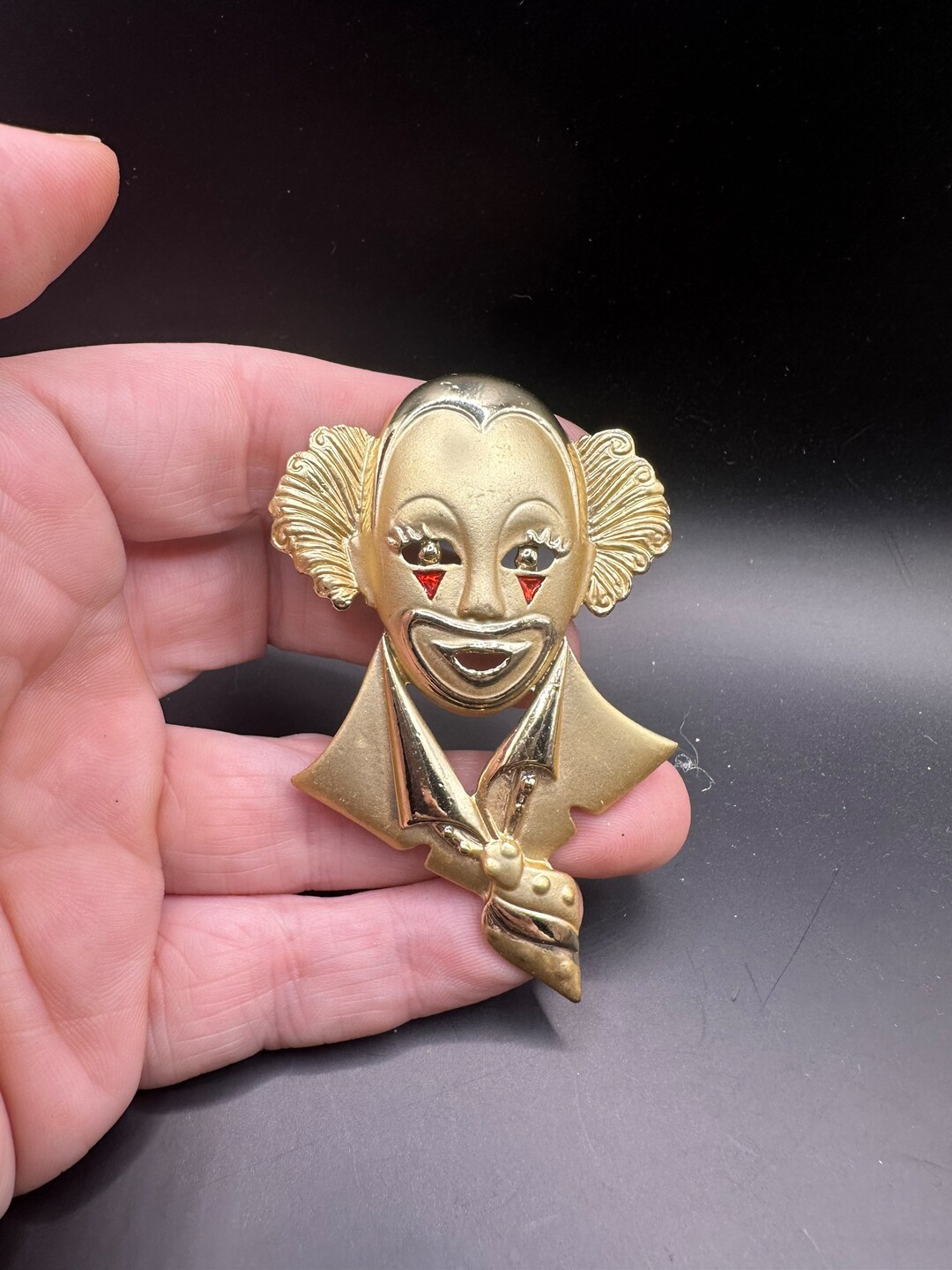 Vintage French Style Crying Tears Enamel Clown Pin - Etsy
