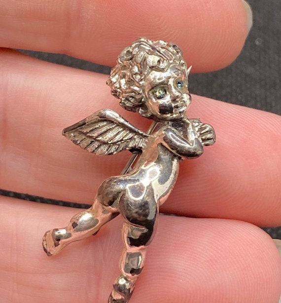 Vintage angel cherub pin - Gem