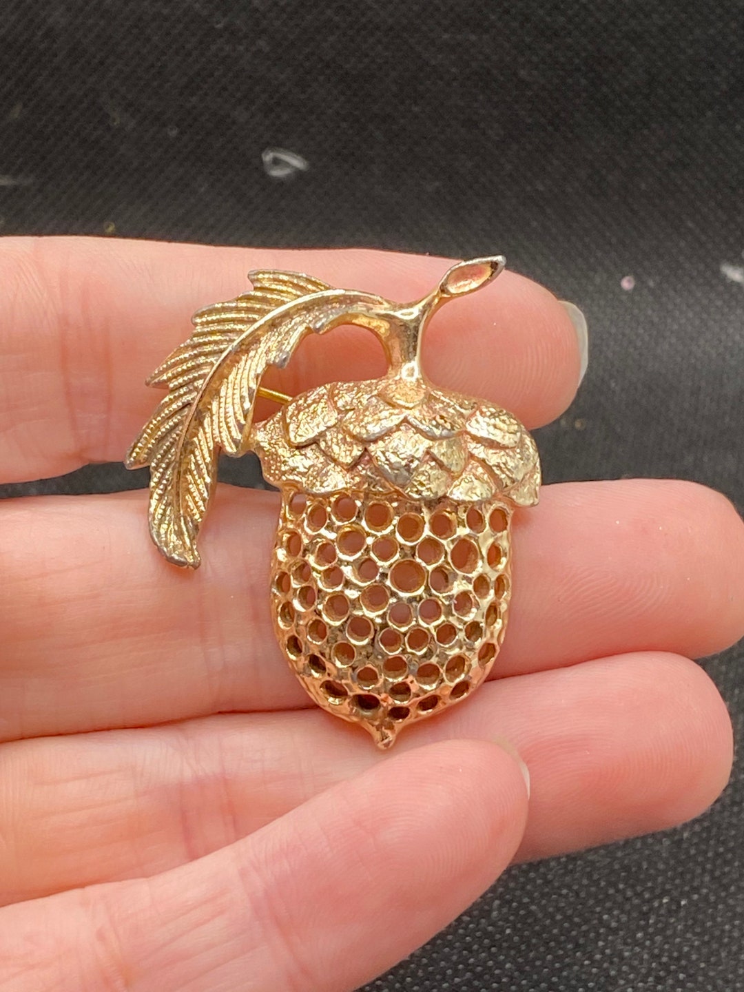Vintage Acorn Pin by Sarah Coventry - Etsy
