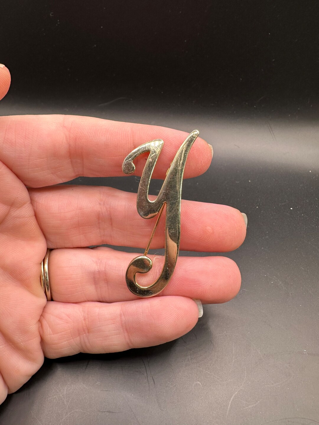 Vintage Letter Y Initial Pin - Etsy