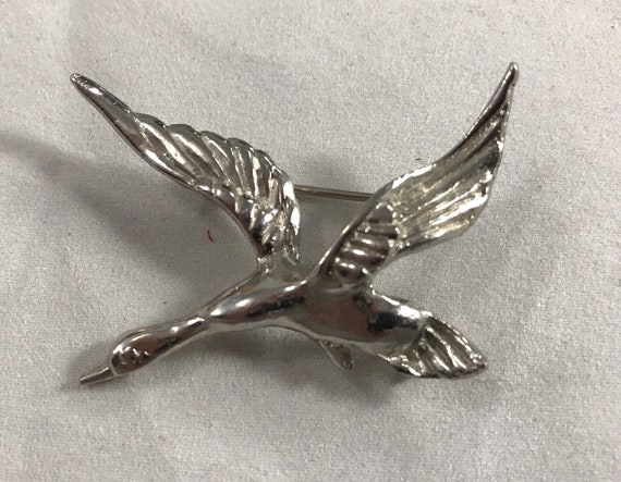 Vintage Crane Swan or Duck Pin - Etsy