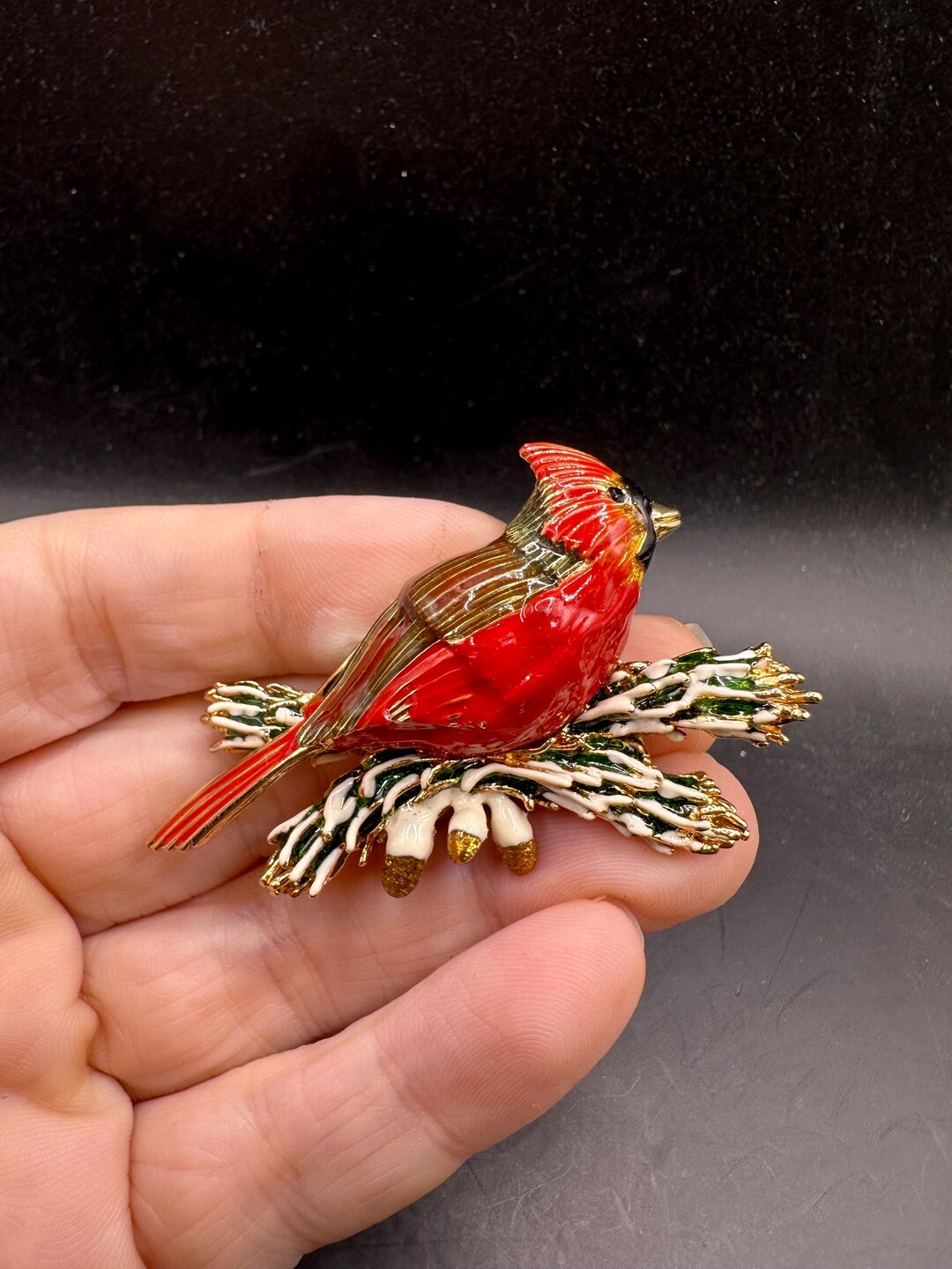 Vintage Smithsonian Institute Red Enamel Cardinal Bird Brooch - Etsy