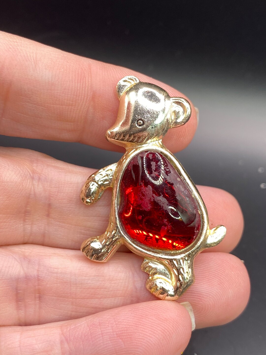 Vintage Jelly Belly Style Bear Pin Made In Czechoslovakia Etsy