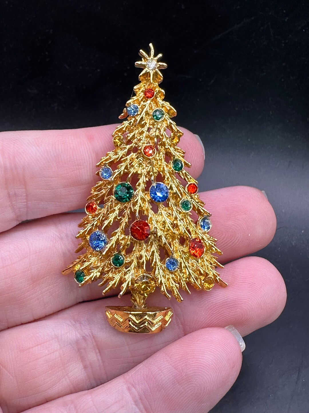 Vintage Christmas Tree Pin by ART - Etsy