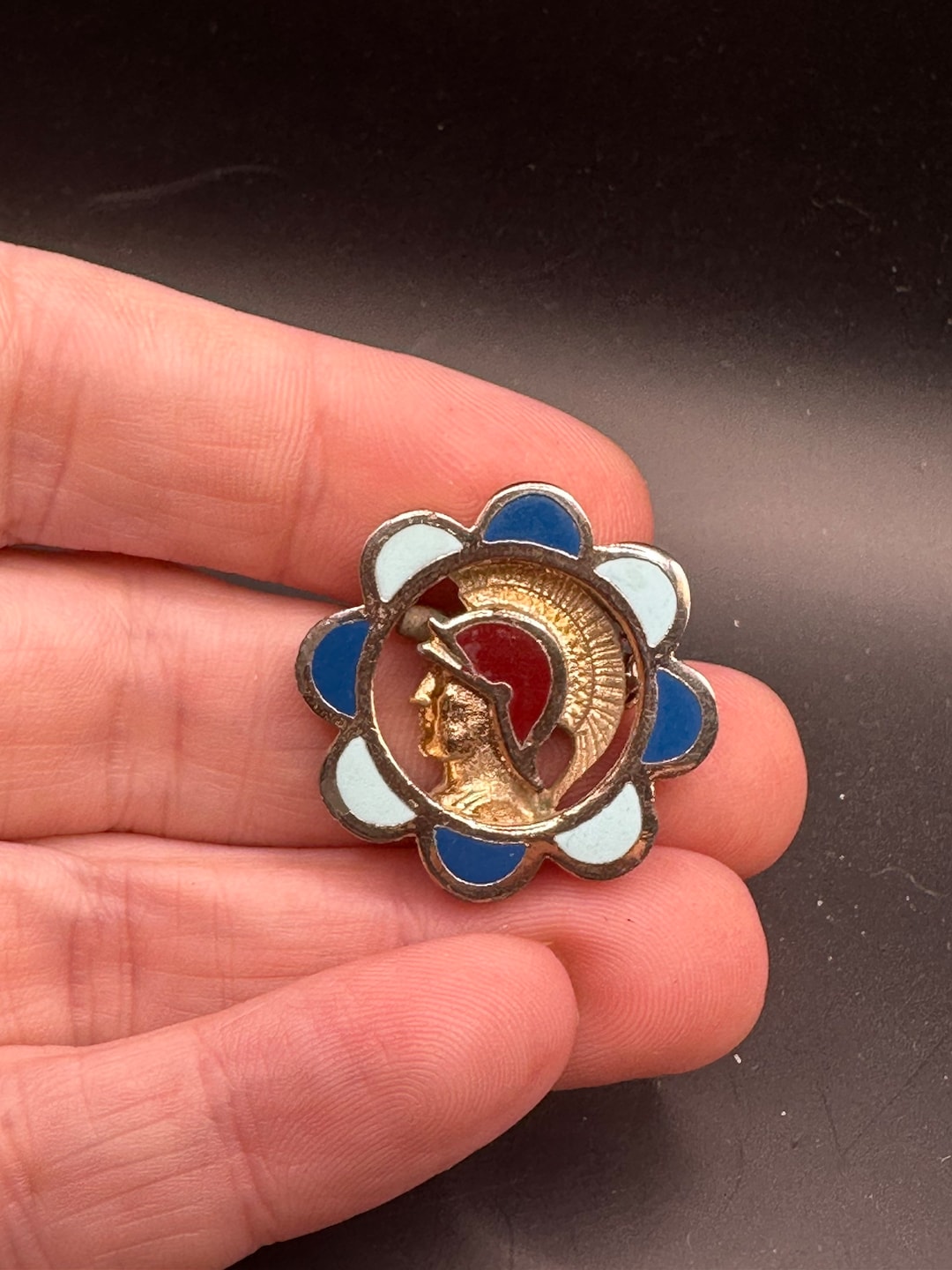 Vintage Roman Warrior Enamel Pin - Etsy