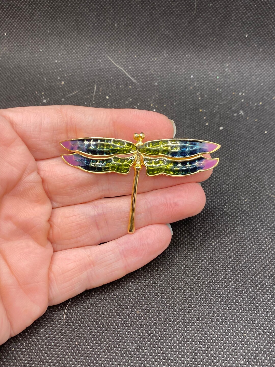 Vintage Enamel Dragonfly Pin - Etsy