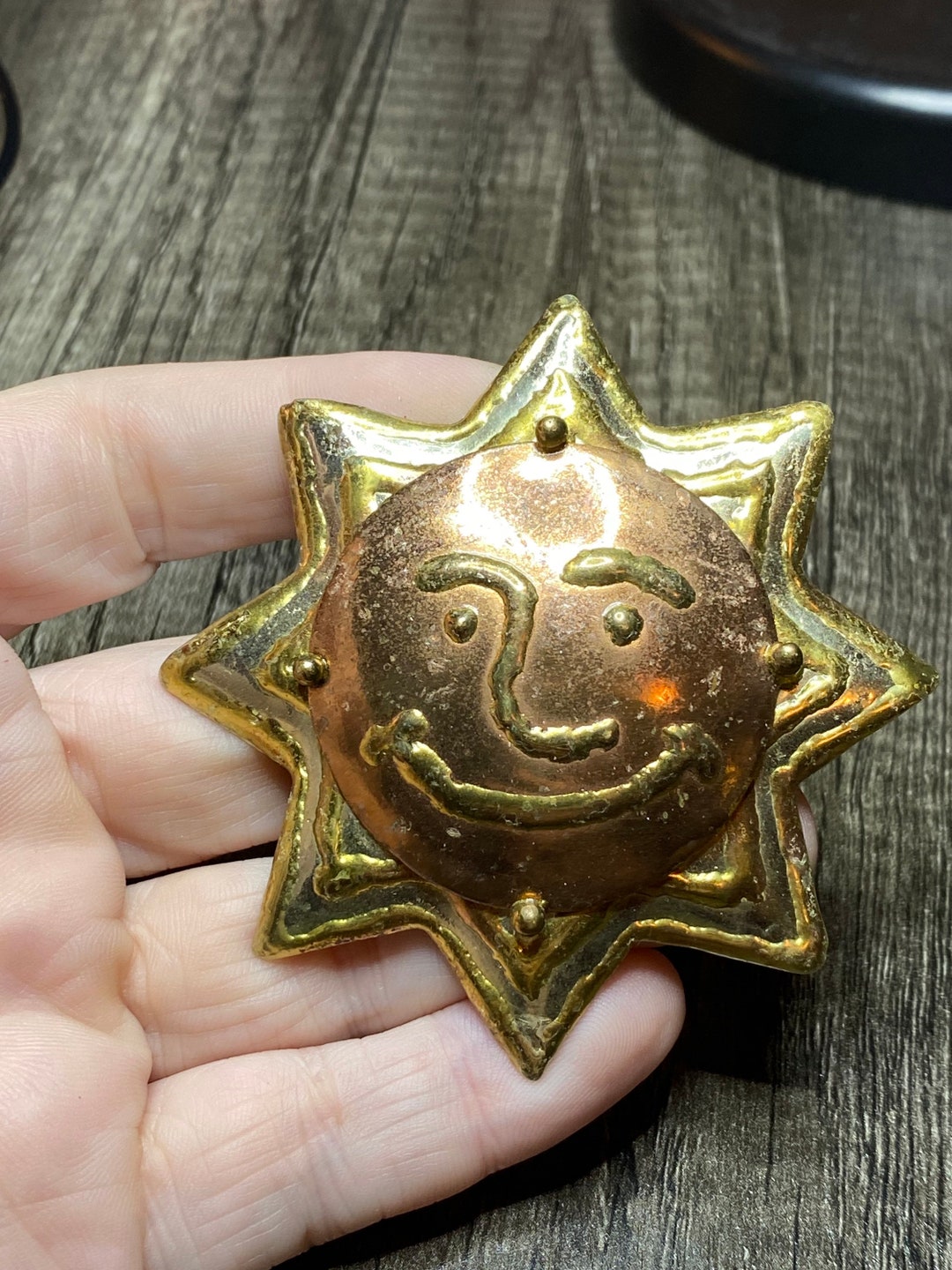 Vintage Sun Pin Oversized Statement Piece - Etsy