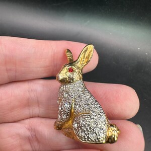 Vintage Rhinestone Easter Bunny Rabbit Pin - Etsy