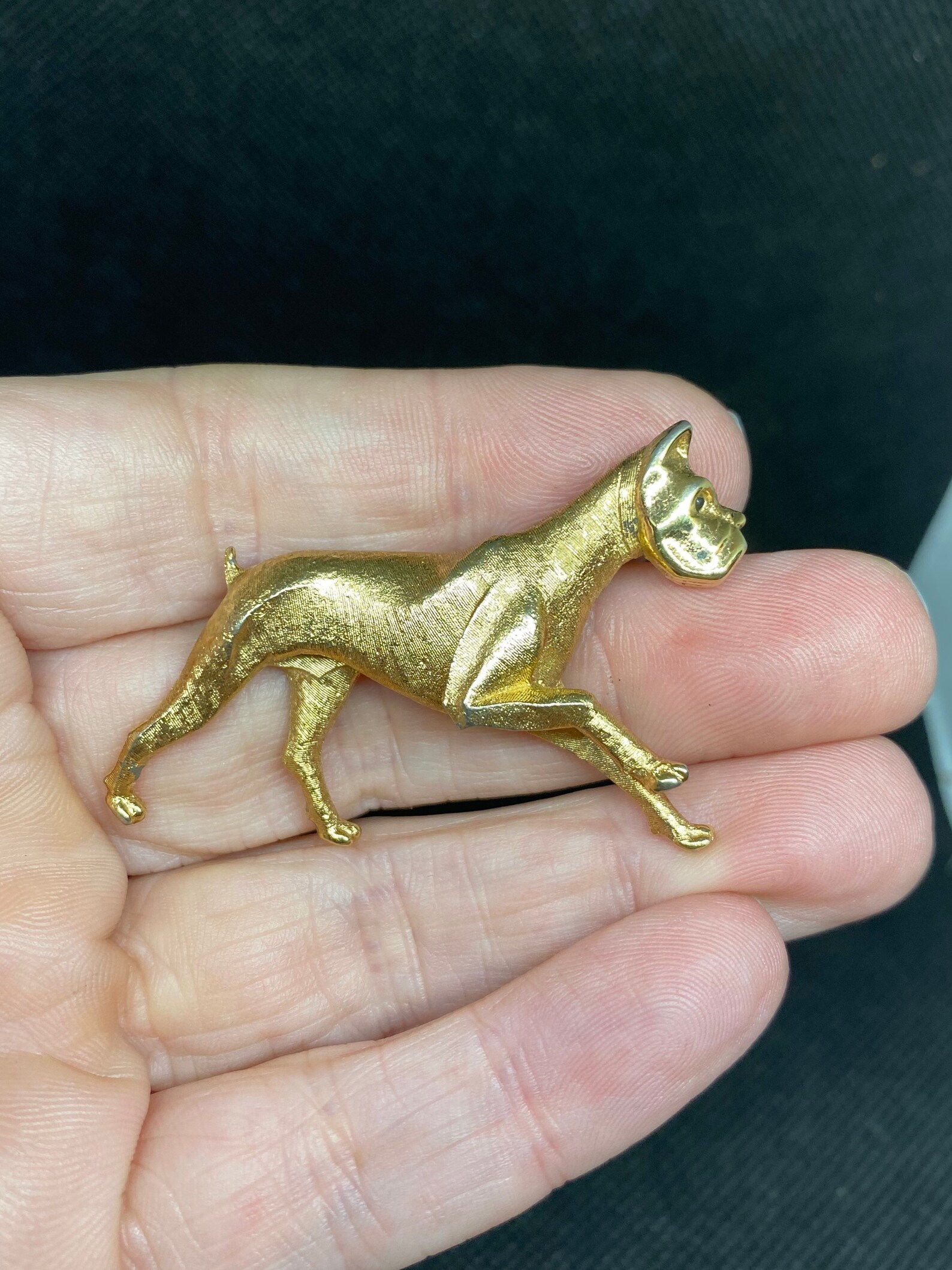 Vintage Dog Boxer Gold Plated Boucher Pin - Etsy