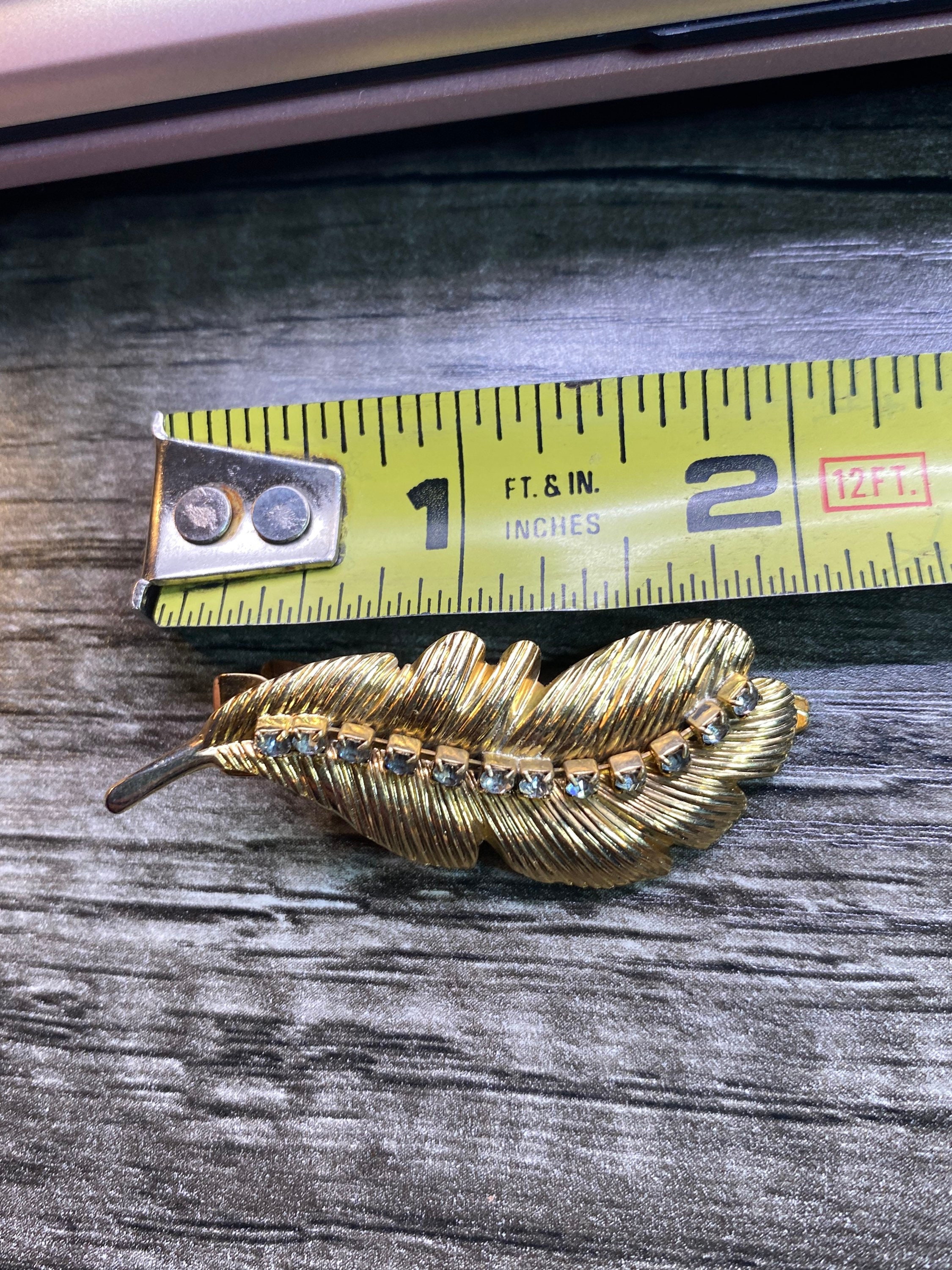 Vintage Rhinestone Feather Barrette for Hair - Etsy