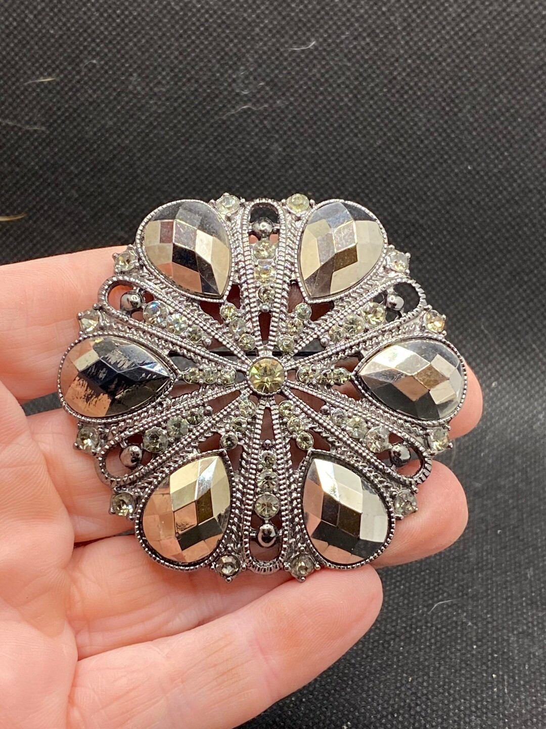 Vintage Renaissance Royal Style Rhinestone Pin - Etsy