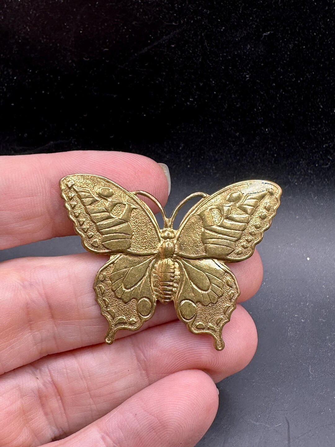 Vintage Metal Stamping Butterfly Pin - Etsy