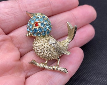 Vintage Bird Starling Robin Swallow Pin in Enamel - Etsy