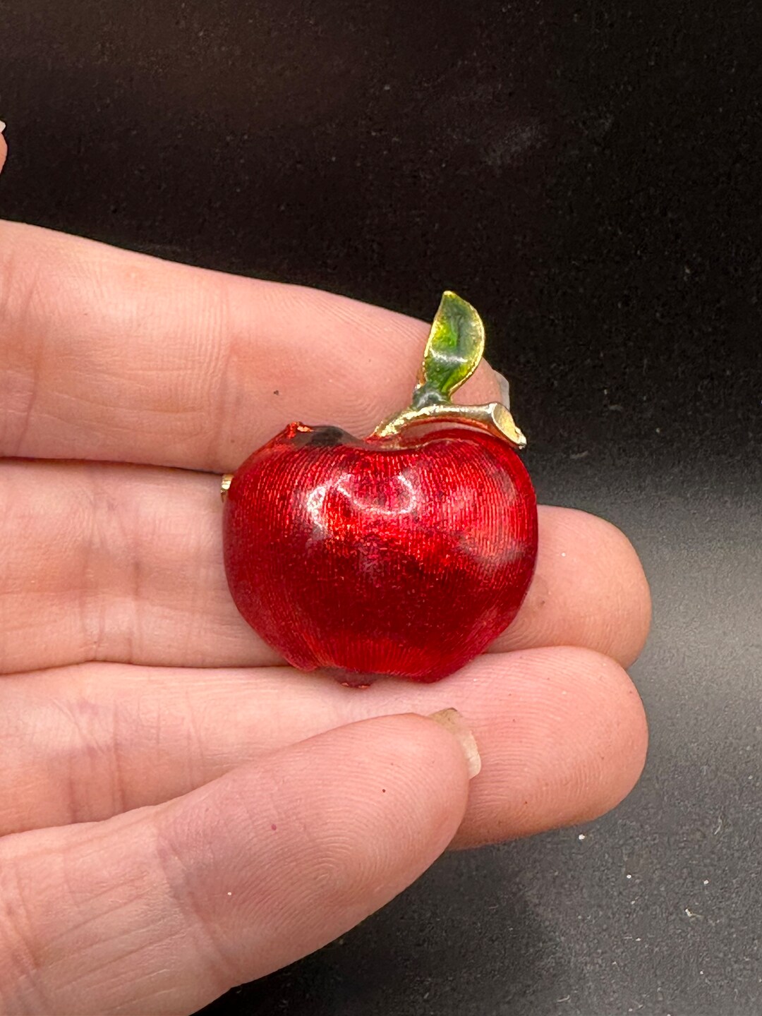 Vintage Small Enamel Apple Fruit Pin - Etsy