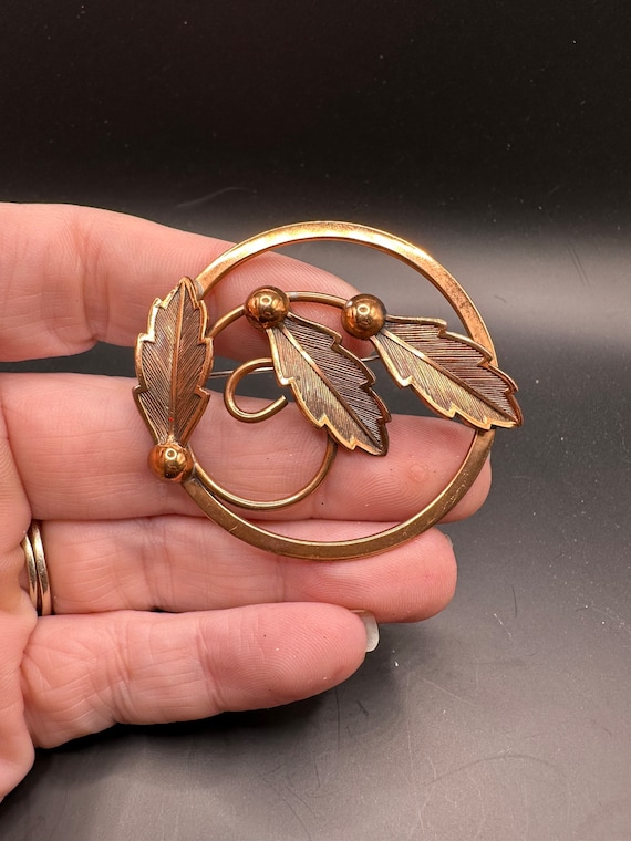 vintage modern copper pin - Gem