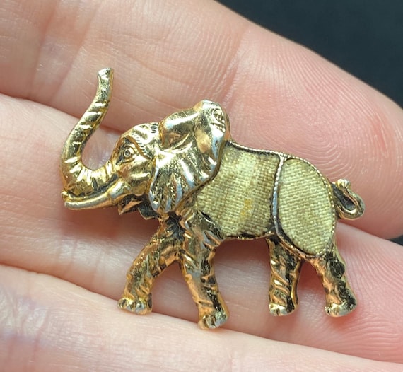 Vintage Gold tone Elephant Pin made in Germany | Etsy