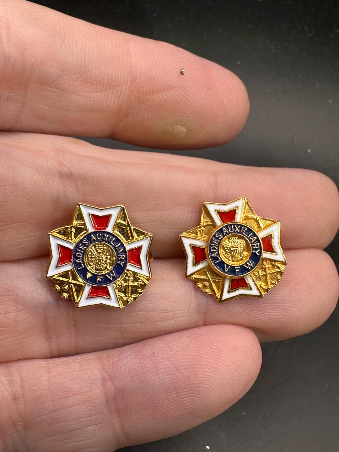 Vintage Pair of Enamel VFW Ladies Auxiliary Lapel Pins - Etsy