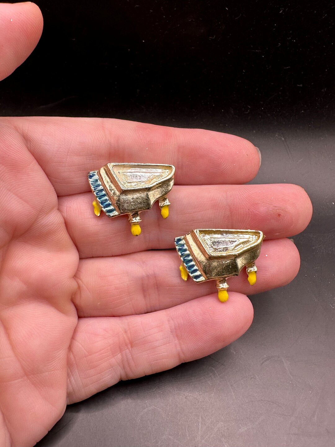 Vintage Pair of Tiny Piano Pins - Etsy