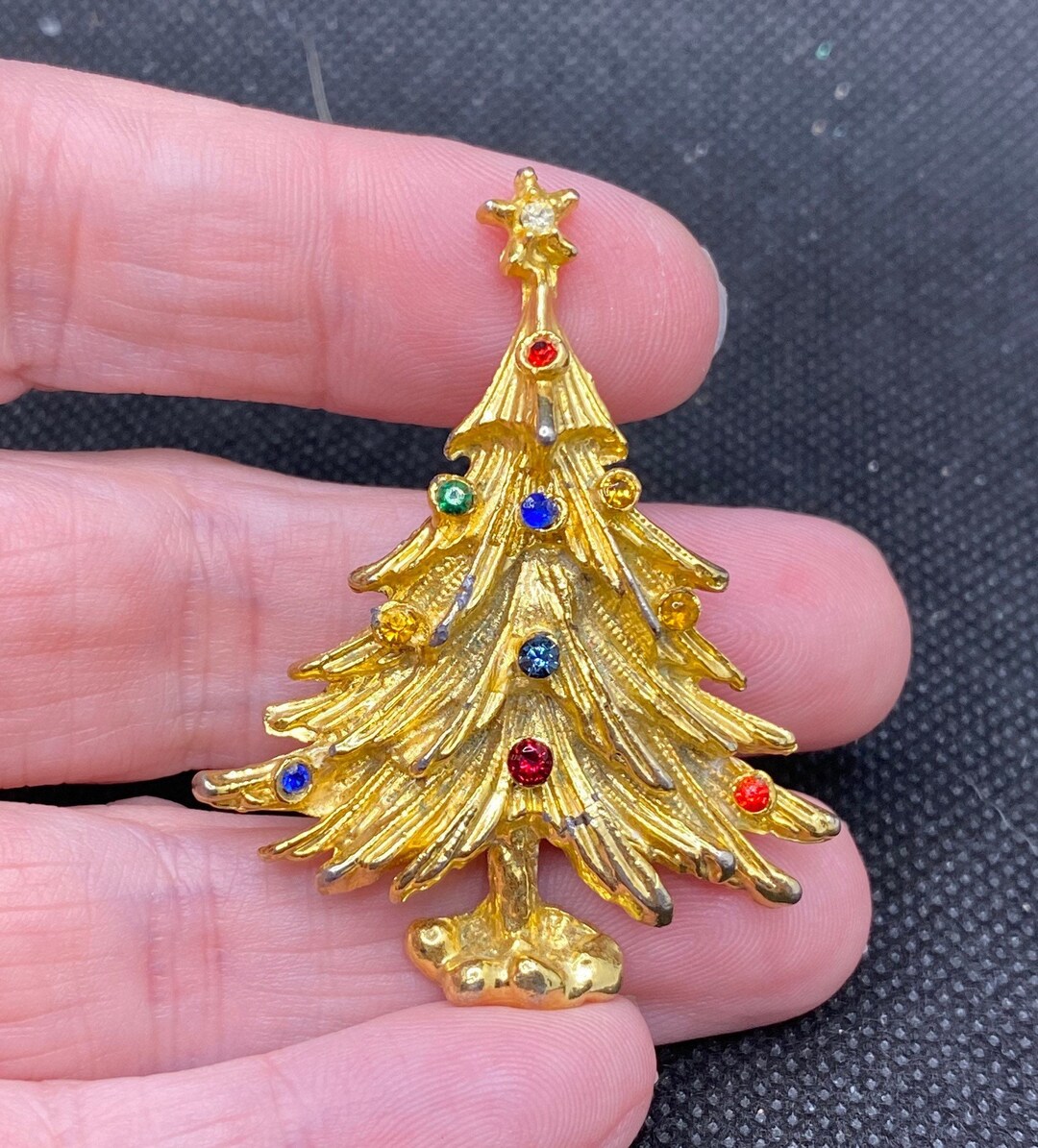 Vintage Christmas Tree Pin - Etsy