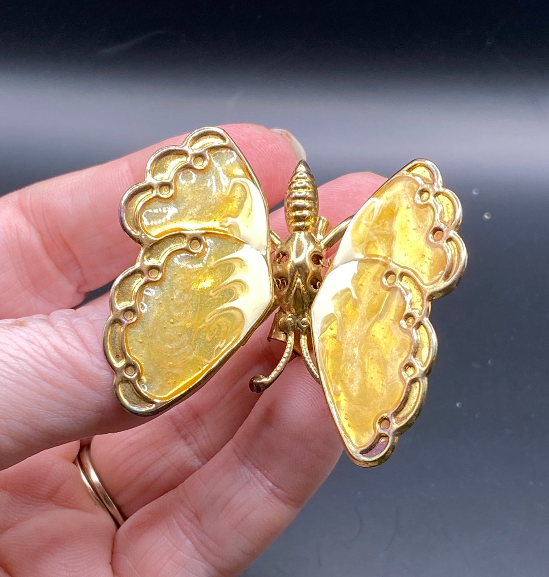 Vintage Butterfly Bug Wasp Pin With Moving Wings Trembling Trembler - Etsy
