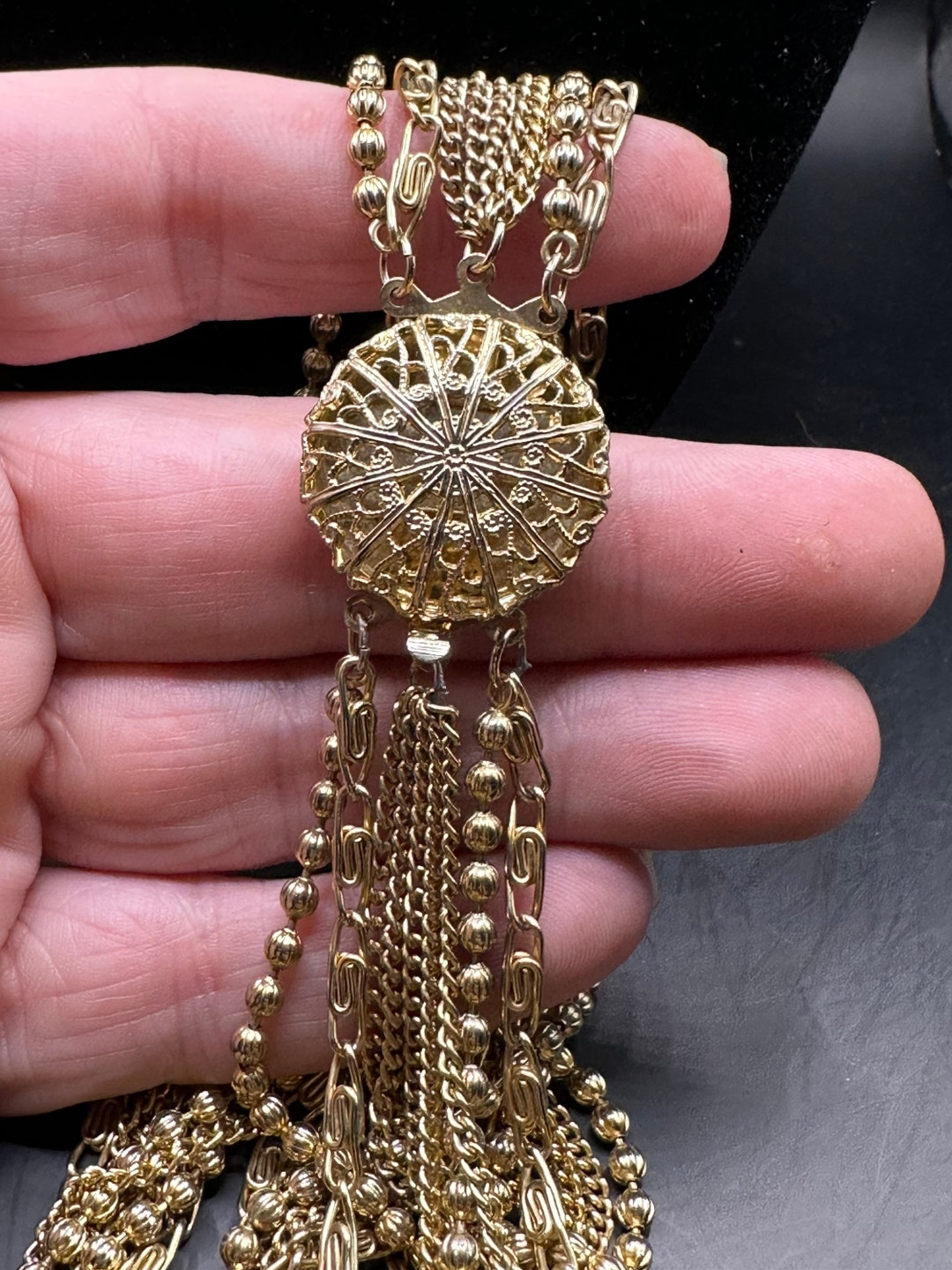 Vintage Heavy Metal Multi Strand Necklace - Etsy