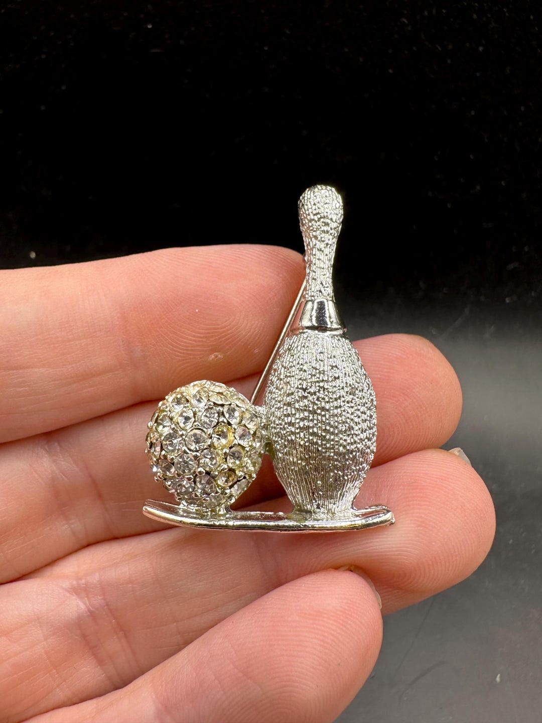 Vintage Rhinestone Bowling Pin by Dodds - Etsy