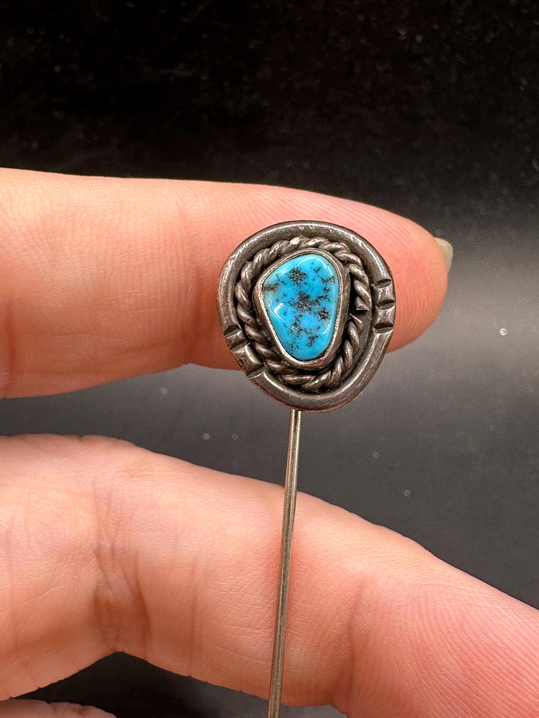 Vintage Turquoise Western Stick Pin - Etsy