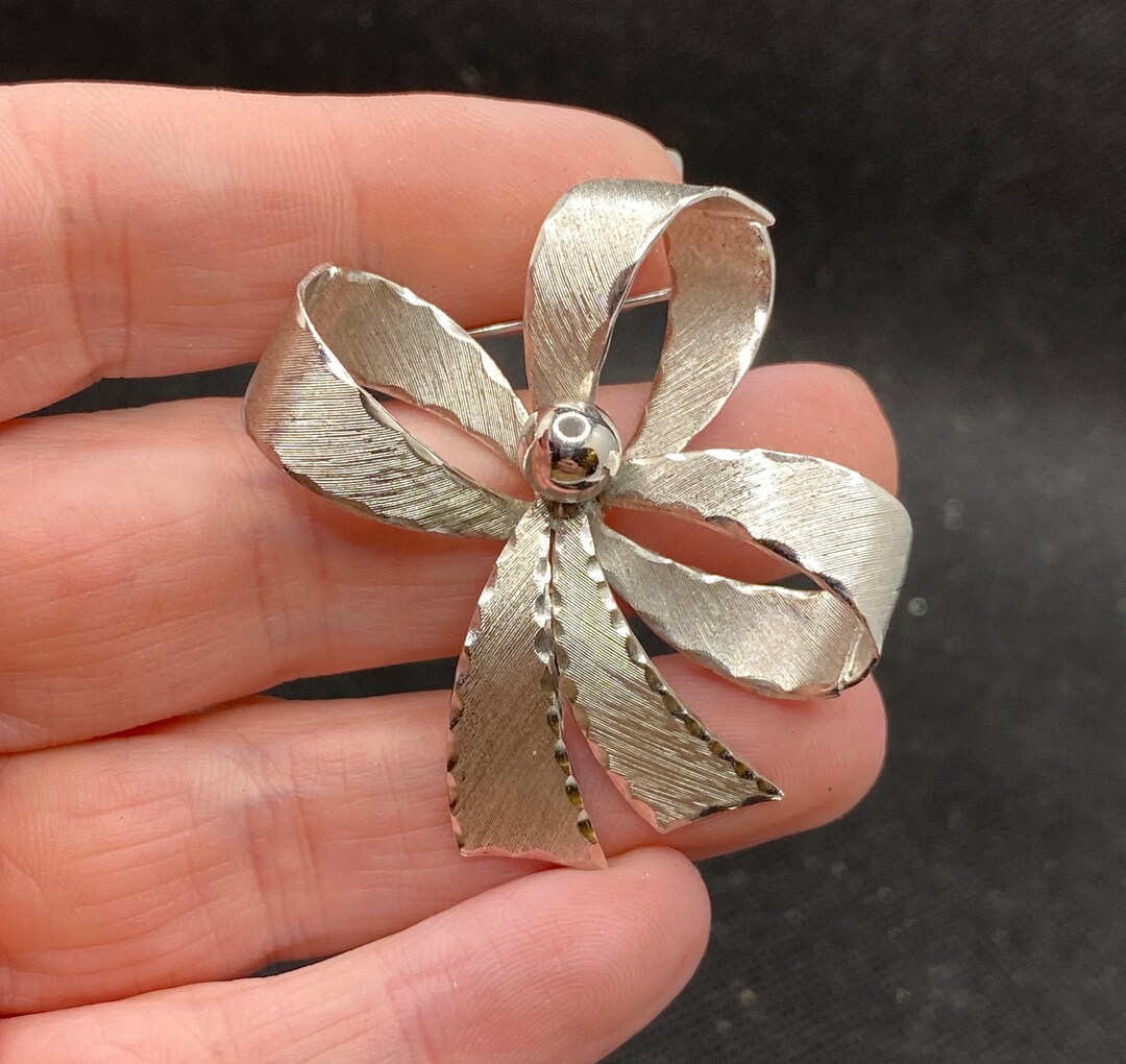 Vintage Bow Pin Marked Wells Sterling - Etsy