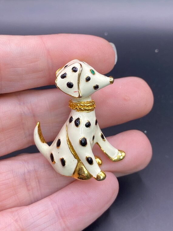 Vintage dalmatian dog pin - Gem
