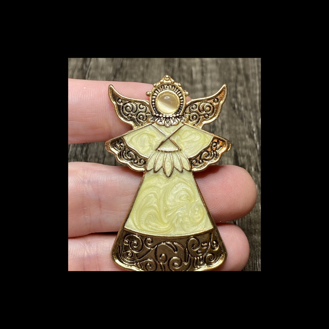 Vintage Enamel Angel Pin Marked KC Kenneth Cole - Etsy