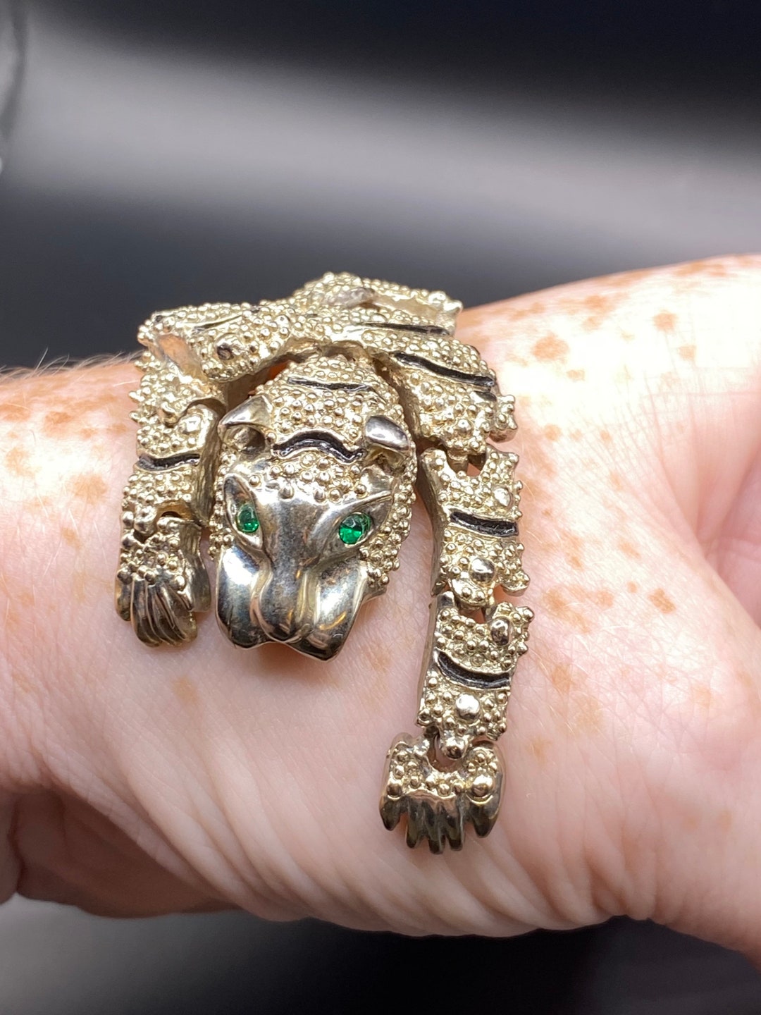 Vintage Articulated Enamel Jaguar Leopard Pin - Etsy