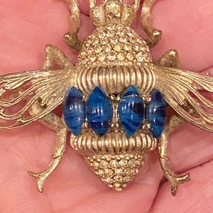 Vintage Les Bernard Bug, Bee, Fly and Rhinestone Pin Statement Piece - Etsy