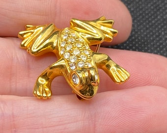 Vintage Enamel Frog or Toad Pin - Etsy