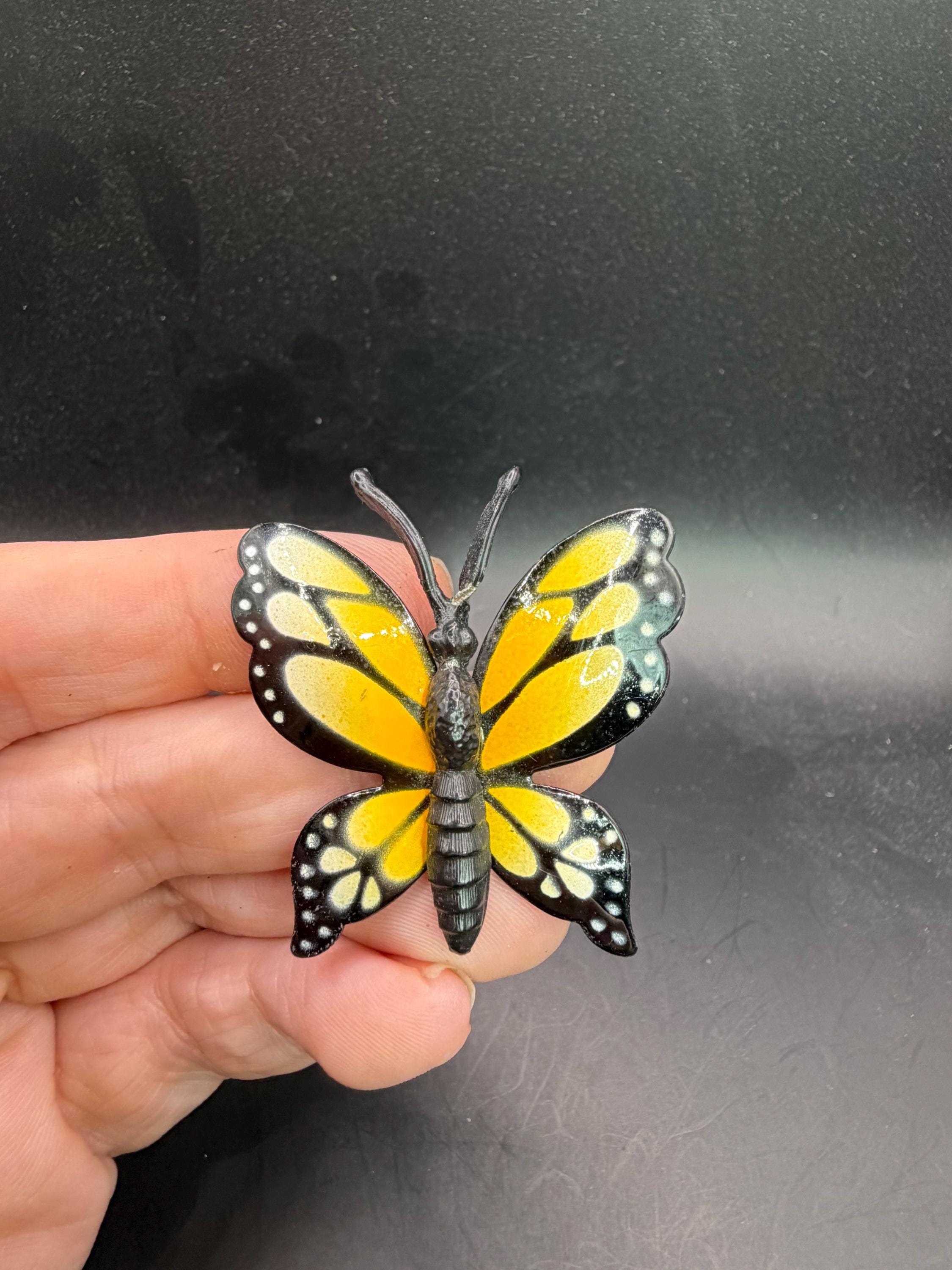 Vintage Enamel Monarch Butterfly Pin - Etsy