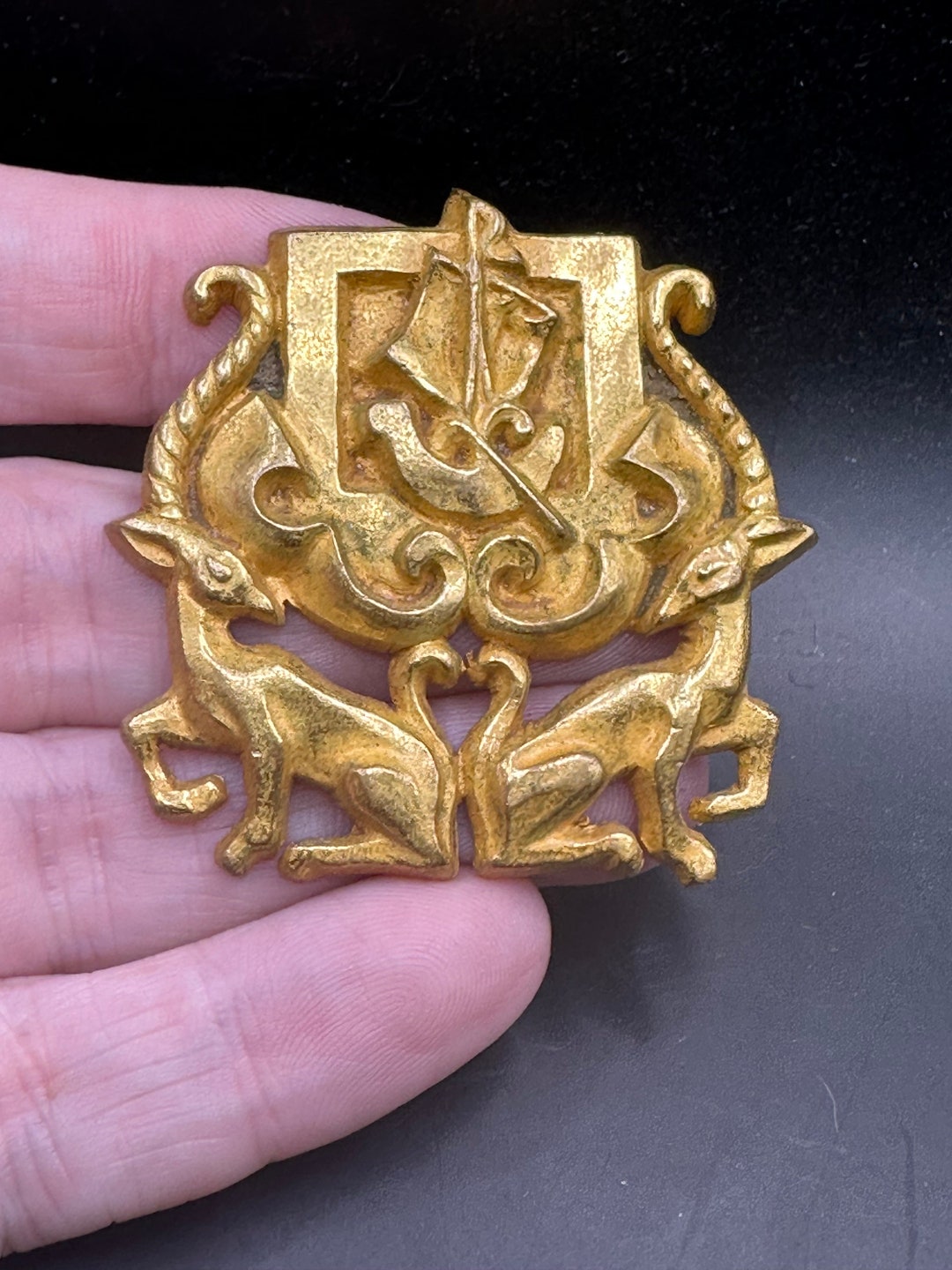 Vintage Arthus Bertrand Paris Ship Stag Gazelle Pin - Etsy